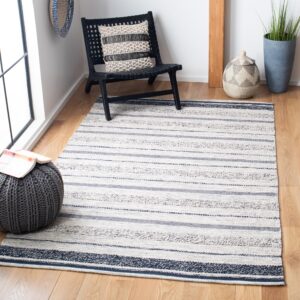 safavieh striped kilim collection 6' x 9' ivory / navy stk517a handmade flatweave cotton area rug