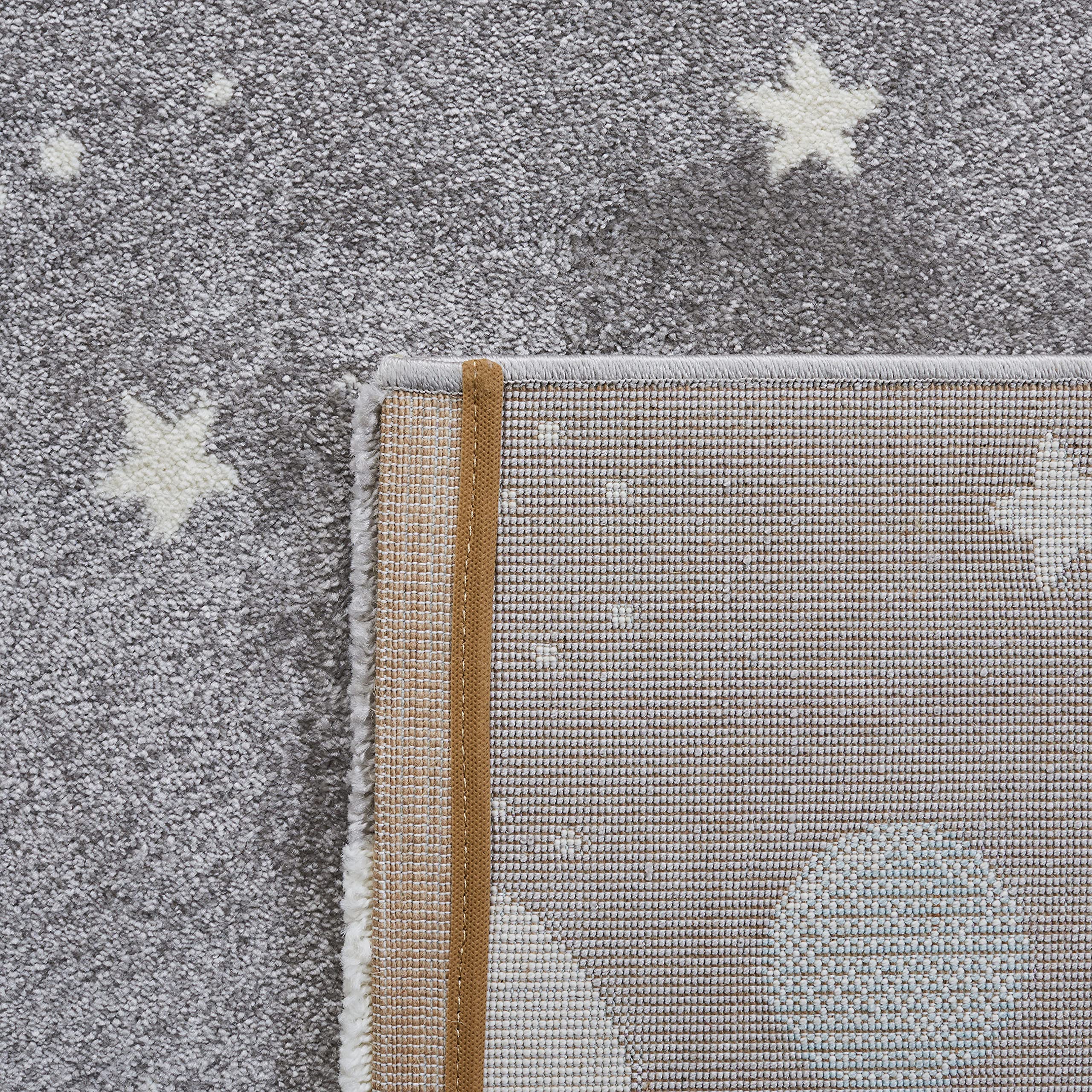 SAFAVIEH Carousel Kids Collection Area Rug - 5'3" x 7'6", Grey & Lavender, Non-Shedding & Easy Care, Ideal for High Traffic Areas for Boys & Girls in Playroom, Nursery, Bedroom (CRK103F)