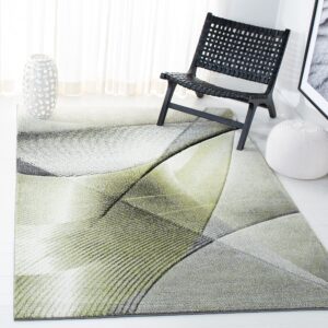 safavieh hollywood collection accent rug - 4' x 6', grey & green, mid-century modern design, non-shedding & easy care, ideal for high traffic areas in entryway, living room, bedroom (hlw715y)