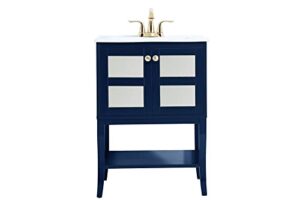 elegant kitchen and bath 24 inch bathroom vanity cabinet - blue