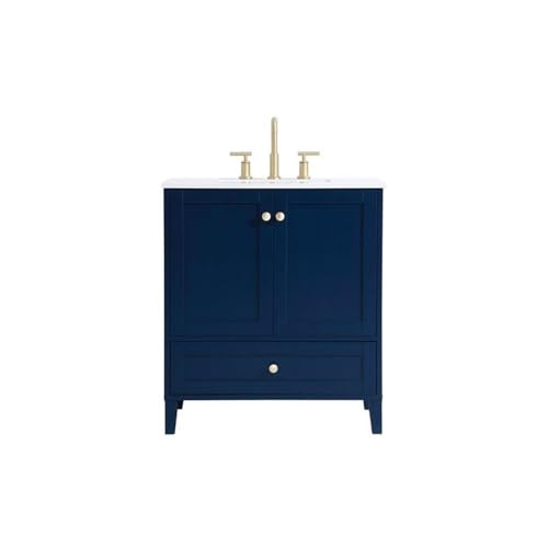 Elegant Kitchen and Bath 30 inch Single Bathroom Vanity Cabinet - Blue