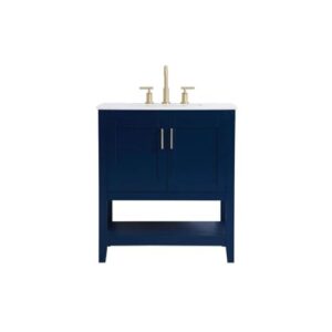 Elegant Kitchen and Bath 30 inch Single Bathroom Vanity Cabinet - Blue