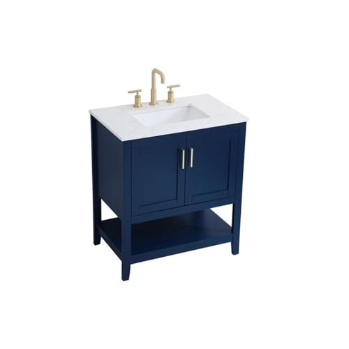 Elegant Kitchen and Bath 30 inch Single Bathroom Vanity Cabinet - Blue