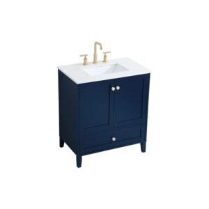 Elegant Kitchen and Bath 30 inch Single Bathroom Vanity Cabinet - Blue