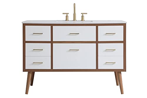 Elegant Kitchen and Bath 48 inch Bathroom Vanity Cabinet - White