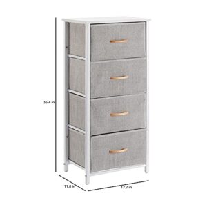 AZL1 Life Concept 4 Drawer Fabric Dresser Storage Tower, 17.7 inches, Light Grey-1