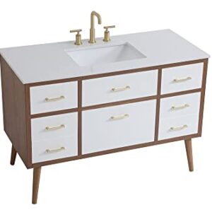 Elegant Kitchen and Bath 48 inch Bathroom Vanity Cabinet - White