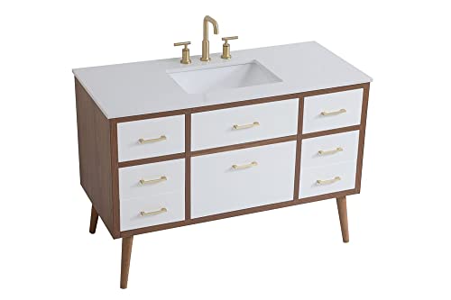 Elegant Kitchen and Bath 48 inch Bathroom Vanity Cabinet - White