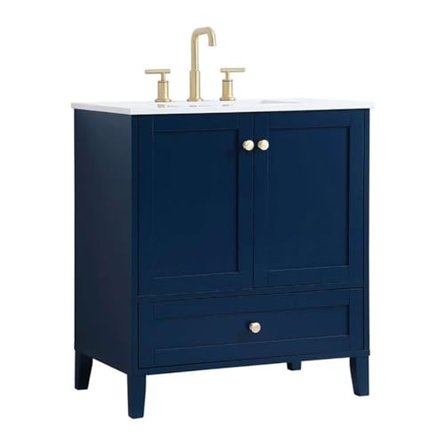 Elegant Kitchen and Bath 30 inch Single Bathroom Vanity Cabinet - Blue