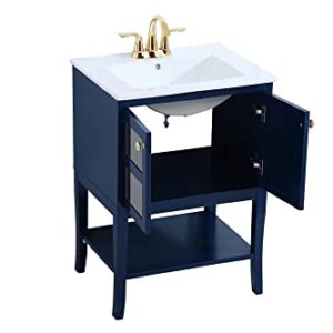 Elegant Kitchen and Bath 24 inch Bathroom Vanity Cabinet - Blue