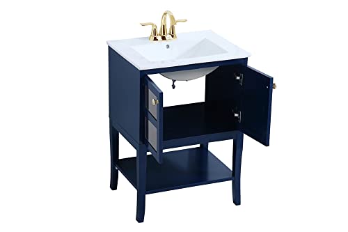 Elegant Kitchen and Bath 24 inch Bathroom Vanity Cabinet - Blue