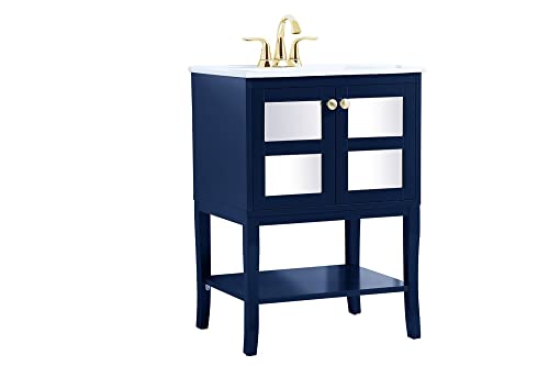 Elegant Kitchen and Bath 24 inch Bathroom Vanity Cabinet - Blue