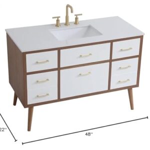 Elegant Kitchen and Bath 48 inch Bathroom Vanity Cabinet - White