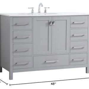 Elegant Kitchen and Bath 48 inch Single Bathroom Vanity Cabinet - Gray