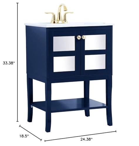 Elegant Kitchen and Bath 24 inch Bathroom Vanity Cabinet - Blue