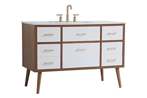 Elegant Kitchen and Bath 48 inch Bathroom Vanity Cabinet - White