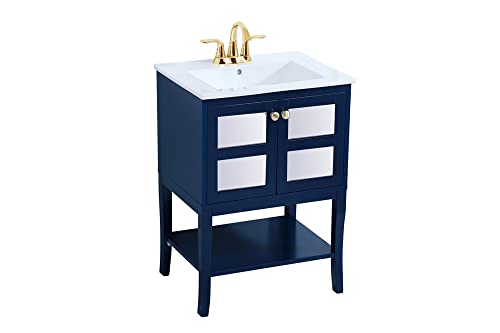 Elegant Kitchen and Bath 24 inch Bathroom Vanity Cabinet - Blue