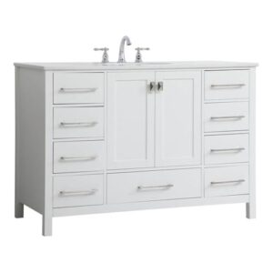 elegant kitchen and bath 48 inch single bathroom vanity cabinet - white