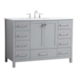 elegant kitchen and bath 48 inch single bathroom vanity cabinet - gray