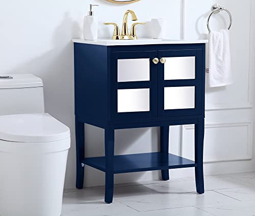 Elegant Kitchen and Bath 24 inch Bathroom Vanity Cabinet - Blue