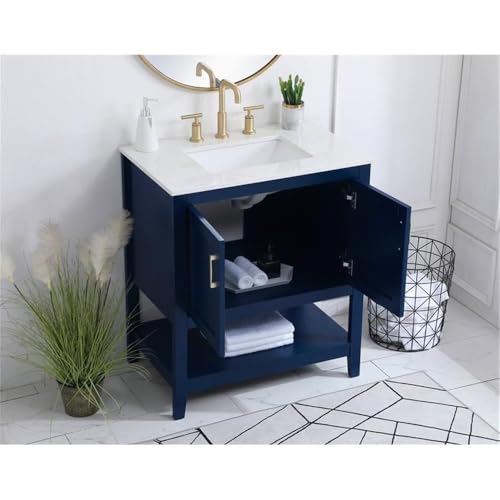 Elegant Kitchen and Bath 30 inch Single Bathroom Vanity Cabinet - Blue