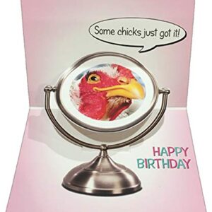 Avanti Press Chicken, Pink Purse and Makeup Mirror StandOuts Pop Up Funny/Humorous Feminine Birthday Card for Her : Woman : Women