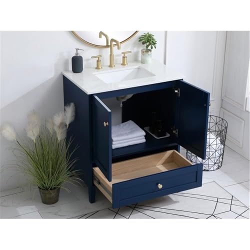 Elegant Kitchen and Bath 30 inch Single Bathroom Vanity Cabinet - Blue