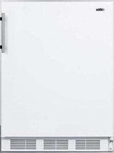 summit ct661w 24 inch freestanding compact refrigerator with 5.1 cu. ft. capacity, right hinge cycle defrost, cfc free in white