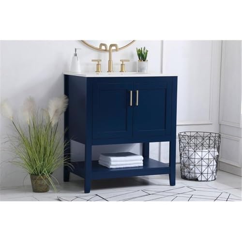 Elegant Kitchen and Bath 30 inch Single Bathroom Vanity Cabinet - Blue