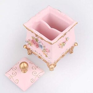 SELLONWANELO Qtip and Cotton Ball Swab Holder Dispenser Container Organizer Makeup Pads Canister for Bathroom Kitchen Pink