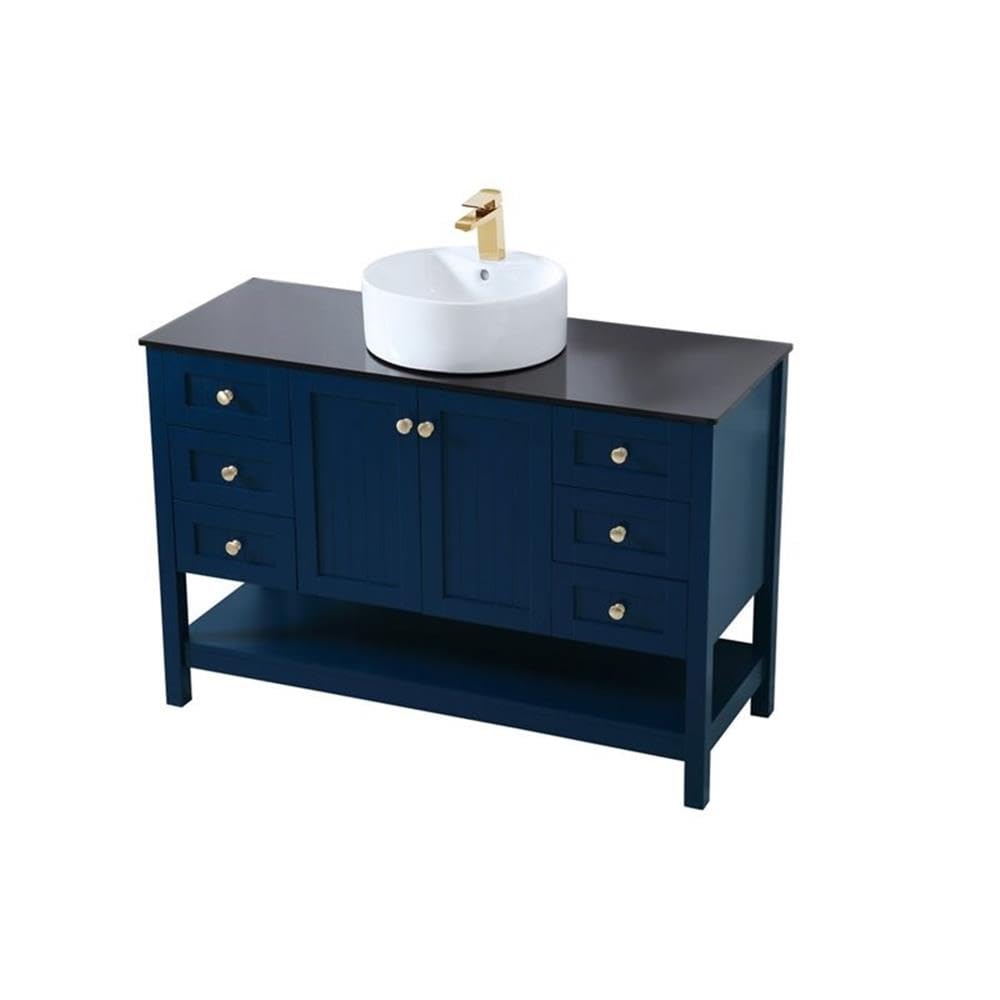 Elegant Kitchen and Bath 48 inch Vessel Sink Bathroom Vanity Cabinet - Blue