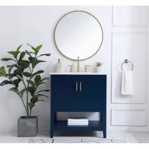 Elegant Kitchen and Bath 30 inch Single Bathroom Vanity Cabinet - Blue