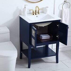 Elegant Kitchen and Bath 24 inch Bathroom Vanity Cabinet - Blue