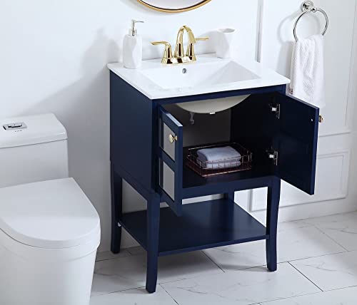 Elegant Kitchen and Bath 24 inch Bathroom Vanity Cabinet - Blue