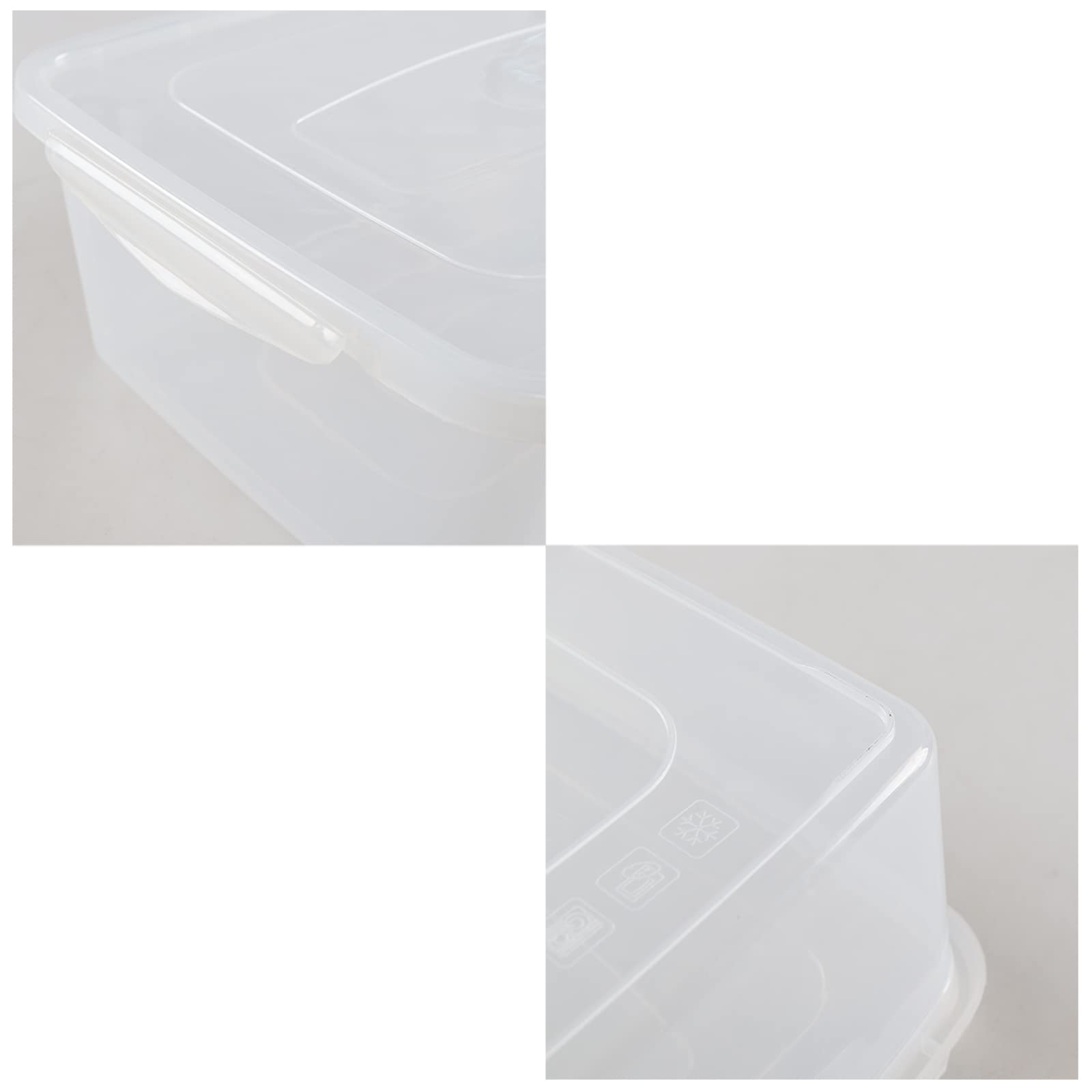 Rinboat 14 Quart Clear Plastic Storage Bins with Latches, Plastic Container Bin with Secure Lid, 4 Packs