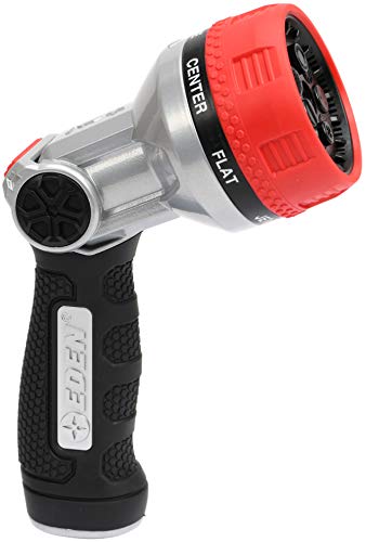 Eden 94805 Metal Thumb Control Heavy Duty Multi-Purpose 7-in-1 Spray Garden Nozzle | Hose Sprayer, 7-Pattern, W/Quick Connect Starter Set