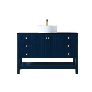 Elegant Kitchen and Bath 48 inch Vessel Sink Bathroom Vanity Cabinet - Blue