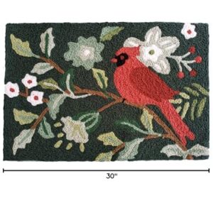 Boho Cardinals 20" x 30" Holiday Machine Washable Jellybean Accent Rug