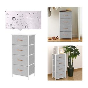 AZL1 Life Concept 4 Drawer Fabric Dresser Storage Tower, 17.7 inches, Light Grey-1