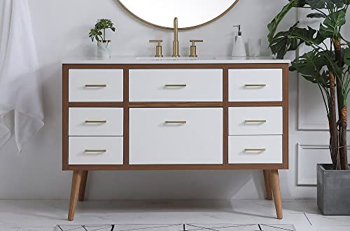 Elegant Kitchen and Bath 48 inch Bathroom Vanity Cabinet - White