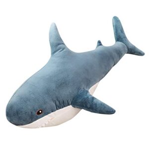 XIAOHONG 39 inch Giant Shark Stuffed Animal,Soft Shark Cushion Pillow Shark Plush Pillows,Chubby Stuffed Shark Toy Kid's Room Décor,Perfect Stress Relief for Women