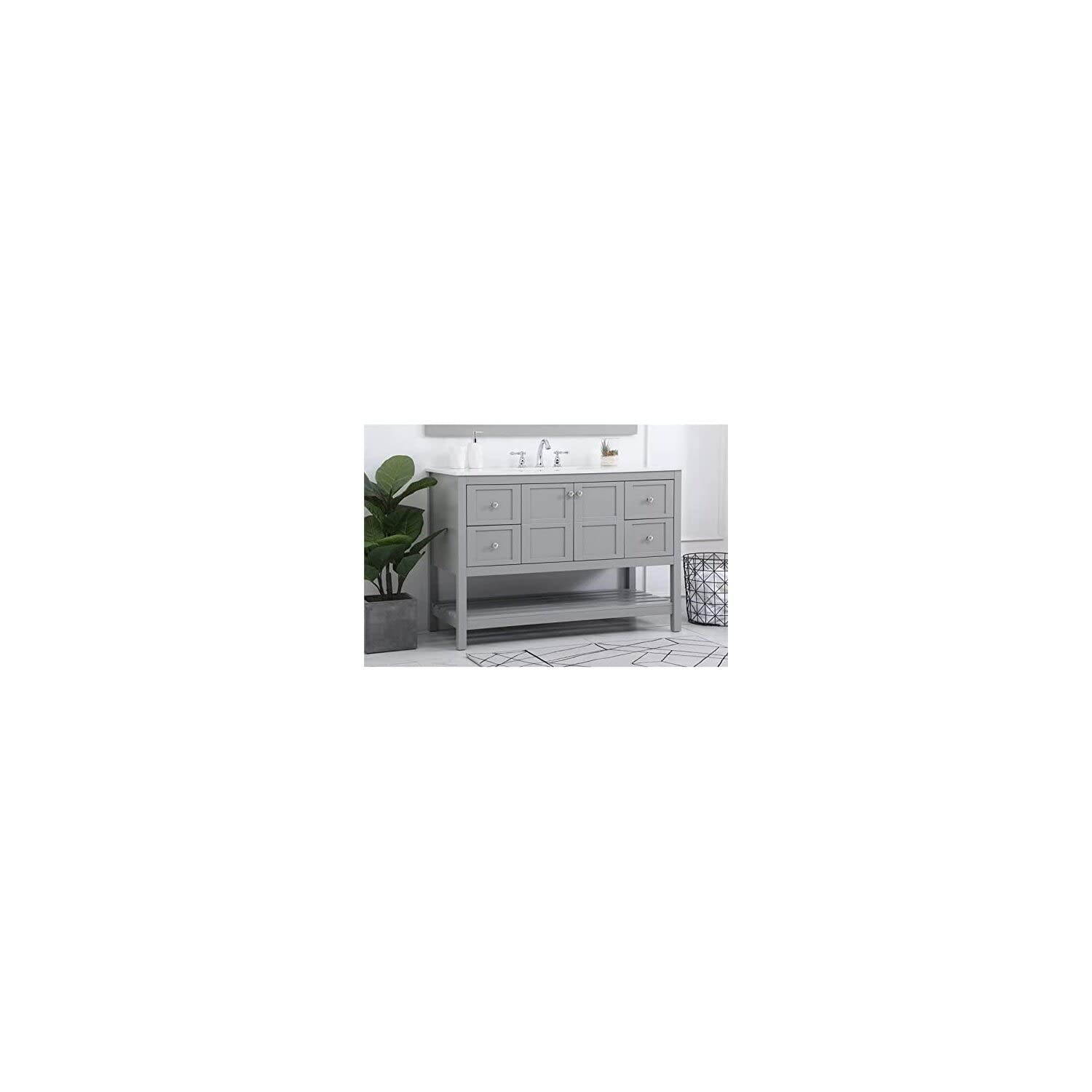 Elegant Kitchen and Bath 48 inch Single Bathroom Vanity Cabinet - Gray