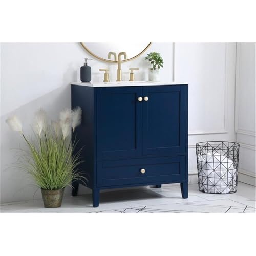 Elegant Kitchen and Bath 30 inch Single Bathroom Vanity Cabinet - Blue