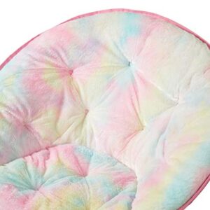 Heritage Kids Sorbet Dreams Rainbow Fur Teen Saucer Chair, Foldable, Multi