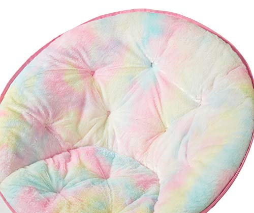 Heritage Kids Sorbet Dreams Rainbow Fur Teen Saucer Chair, Foldable, Multi