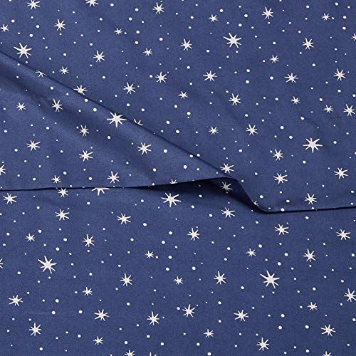 Amazon Basics Kid's Soft Easy-Wash Lightweight Microfiber 3-Piece Sheet Set, Twin, Navy Galaxy