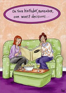 oatmeal studios our worst decisions funny/humorous birthday card for her : woman : women