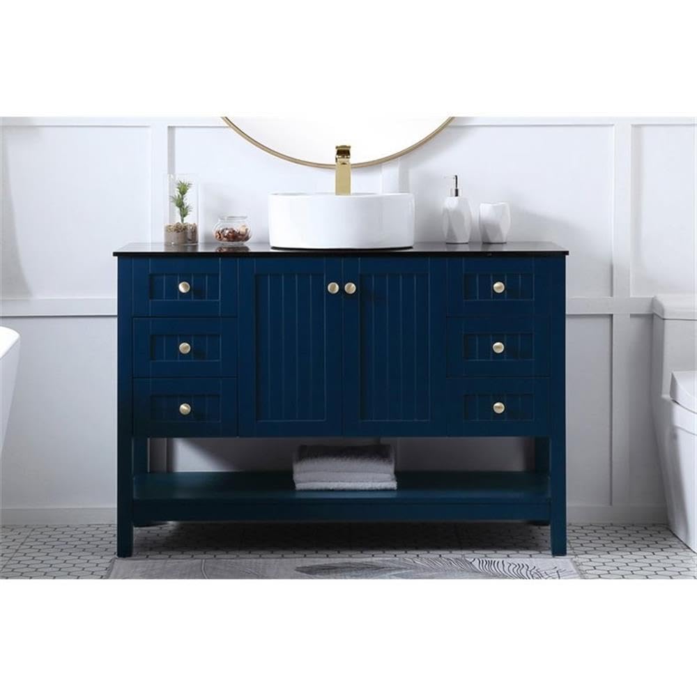 Elegant Kitchen and Bath 48 inch Vessel Sink Bathroom Vanity Cabinet - Blue