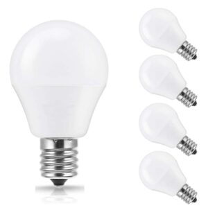 sumvibe e17 led bulb,5w 50w equivalent, daylight white 6000k, g14 led bulbs e17 intermediate base for for ceiling fan,non-dimmable, 4-pack