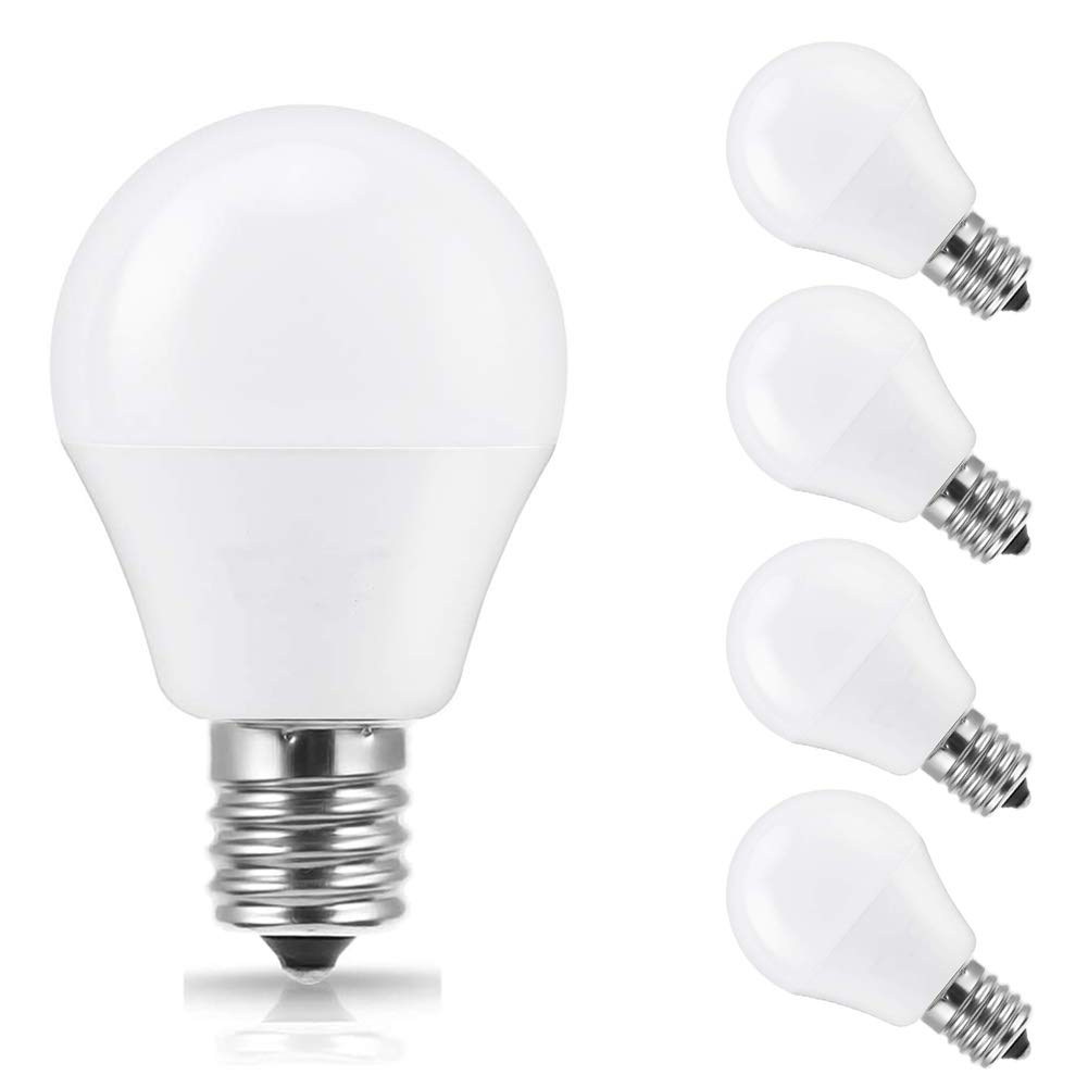 SumVibe E17 LED Bulb,5W 50W Equivalent, Daylight White 6000K, G14 LED Bulbs E17 Intermediate Base for for Ceiling Fan,Non-Dimmable, 4-Pack